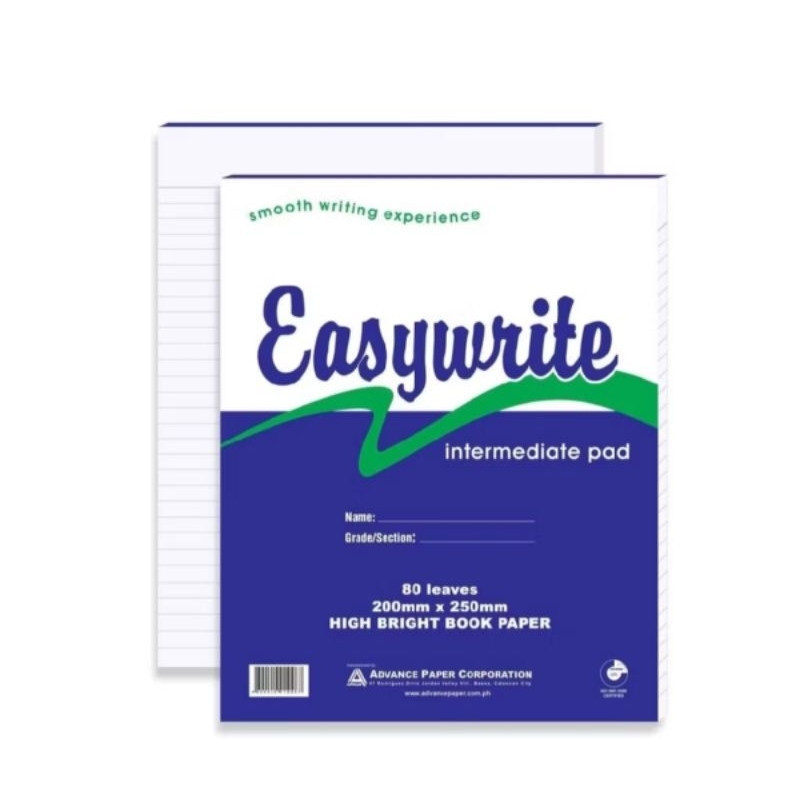 Easywrite Intermediate Writing Pad 80 leaves Sold per Pad | Shopee ...
