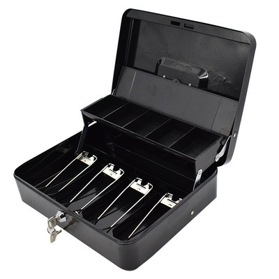 CB-12 Security Protection Small 12-inch Cash Box with Key Lock and 8 ...