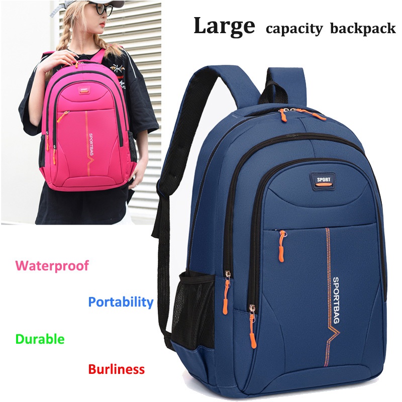 Large Backpack Men Laptop Backpacks Oxford Black High School Bags ...