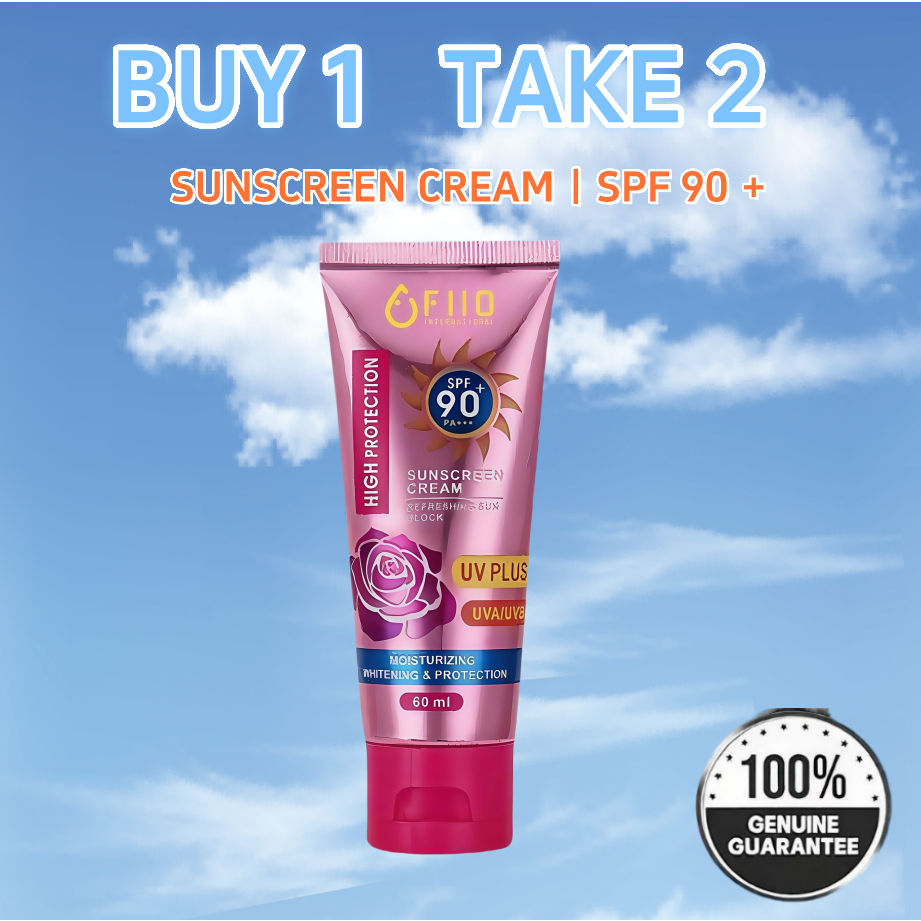 【Buy 1 Take 2】Sunscreen Cream SPF90+ Facial Body Sunblock Lotion 60ML And NIACINAMIDE Soap ...
