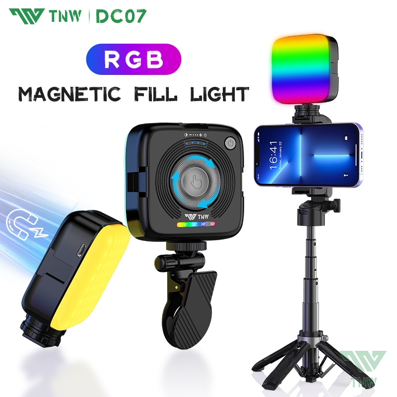 TNW DC07 LED Selfie Light RGB Magnetic Camera Light Magnetic Portable ...