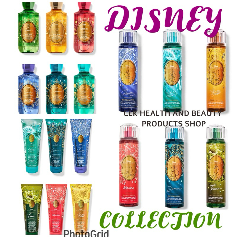 BBW DISNEY PRINCESS CINDERELLA/ MOANA/ TIANA& ARIEL FINE MIST ...