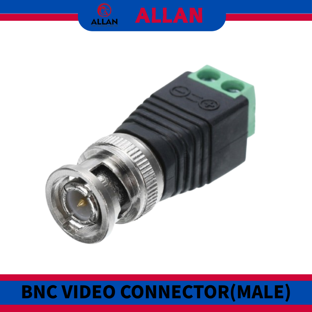 ALLAN BNC Video Connector Male Adapter for CCTV Surveillance Video ...