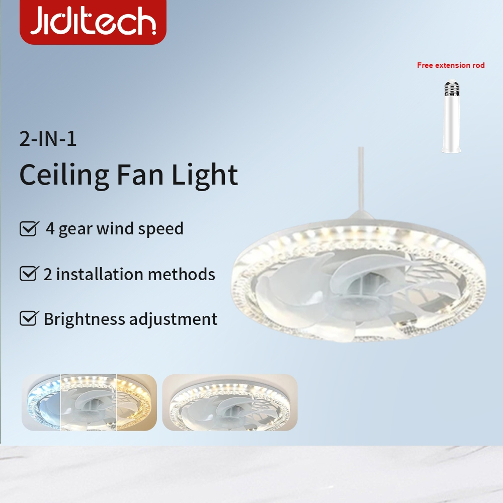 Jiditech Ceiling Fan LED Fan Light Ceiling Fan With Light 3 Modes Fan ...