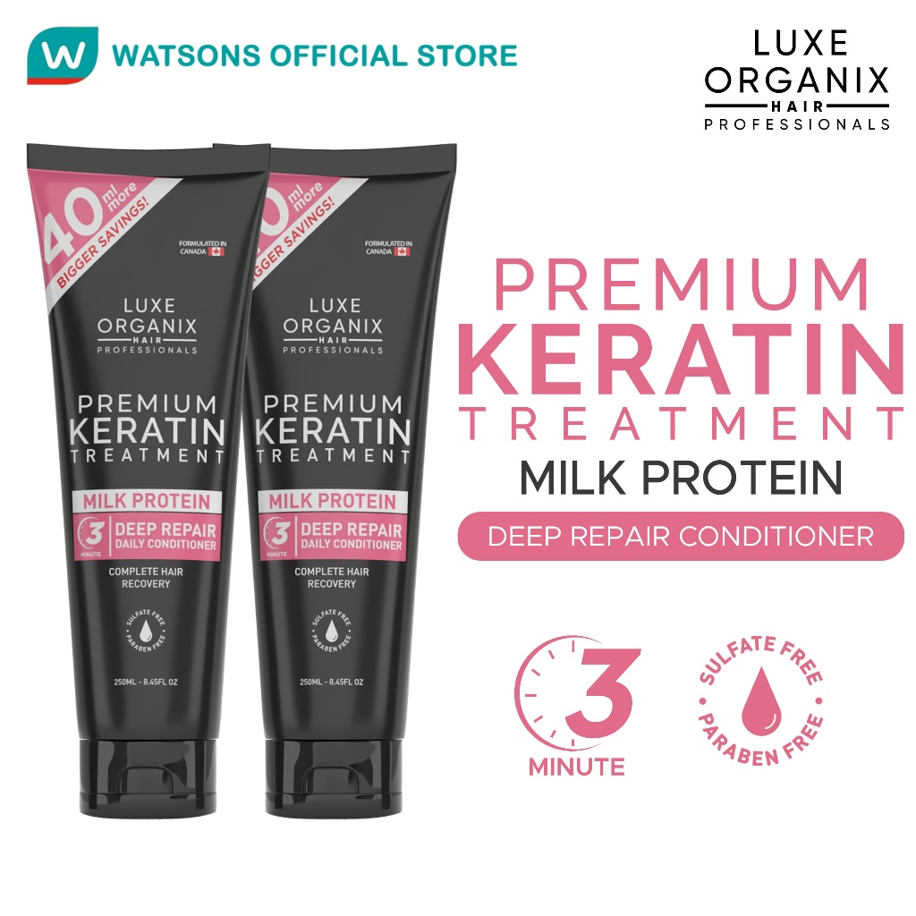 LUXE ORGANIX Premium Keratin Treatment Milk Protein 250ml | Shopee ...