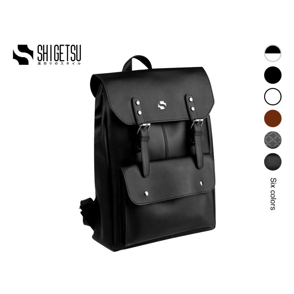 Shigetsu HOKKAIDO Leather Backpack for School 14 INCHES men office ...