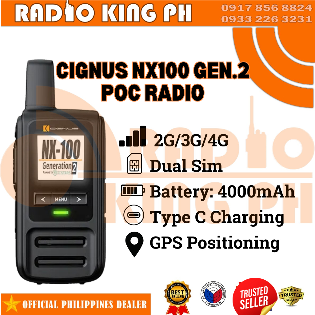 NEW CIGNUS NX100 Gen 2 POC Radio 4G Network Dual Sim Slot | Shopee ...