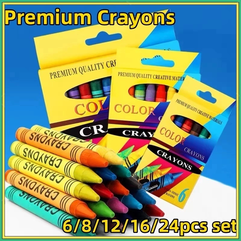 6/8/12/16/24pcs Set Generic Crayon Crayons Set Art Painting Pens ...