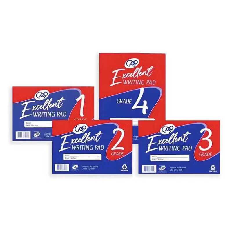 EXCELLENT GRADE 1 2 3 4 PAD PAPER | 80 LEAVES (5pad) | Shopee Philippines