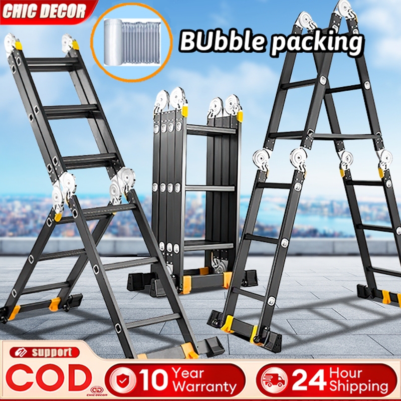 Aluminum Ladder Foldable Ladder Heavy Duty 12FT/16FT/20FT Multi purpose ...