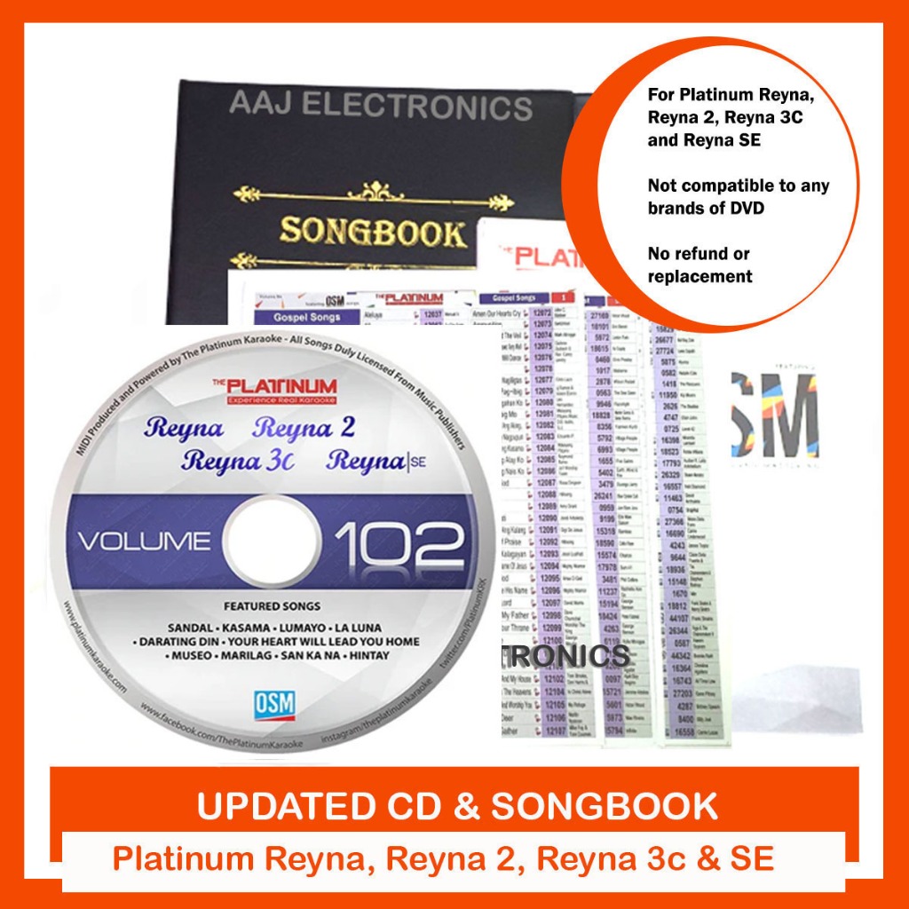 Updated CD & Songbook - Platinum Reyna,Reyna2,Reyna 3C, Reyna SE Volume 102 | Shopee Philippines