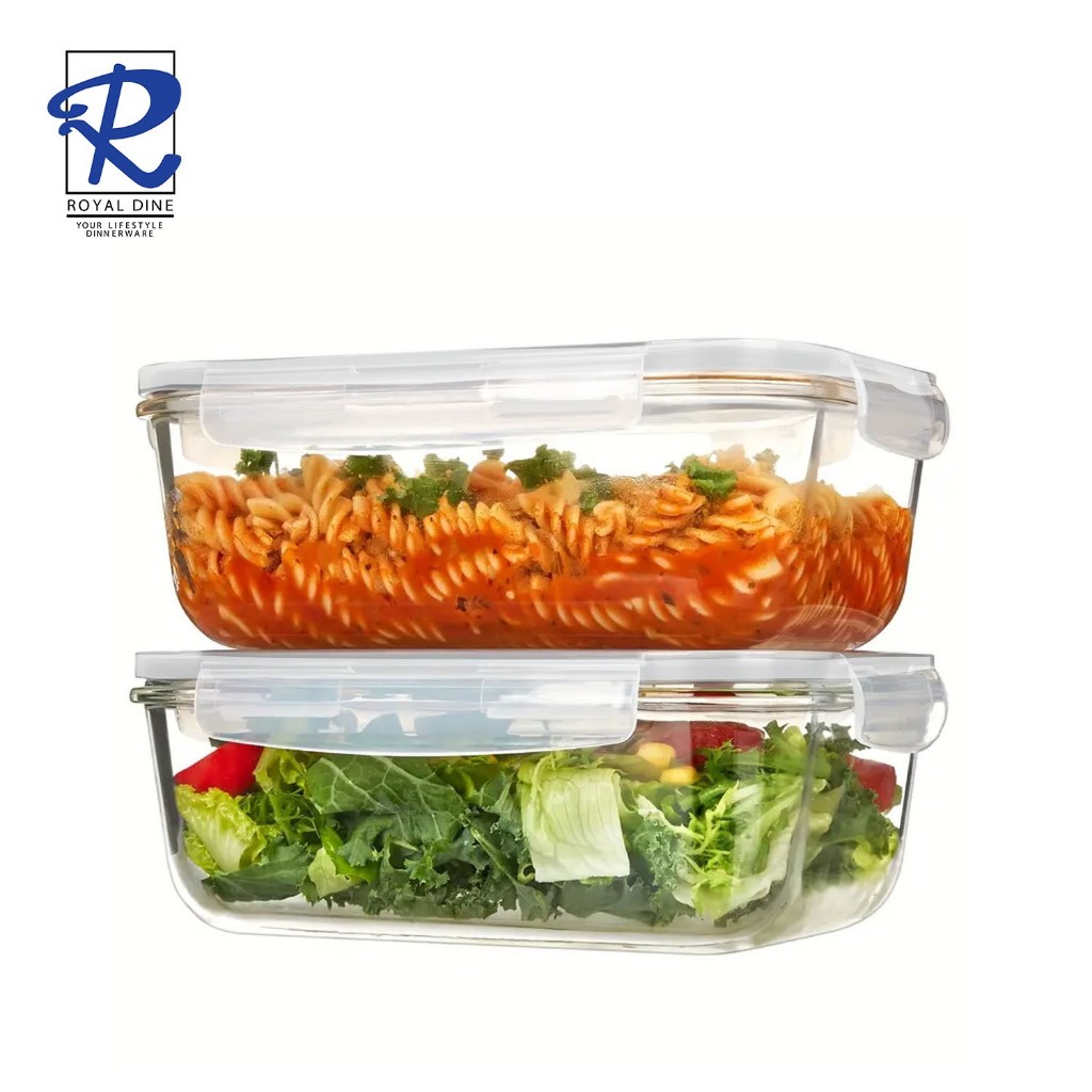 Royal Dine Elements 370ml Glass Food Storage FC-1003 White CROY591 ...