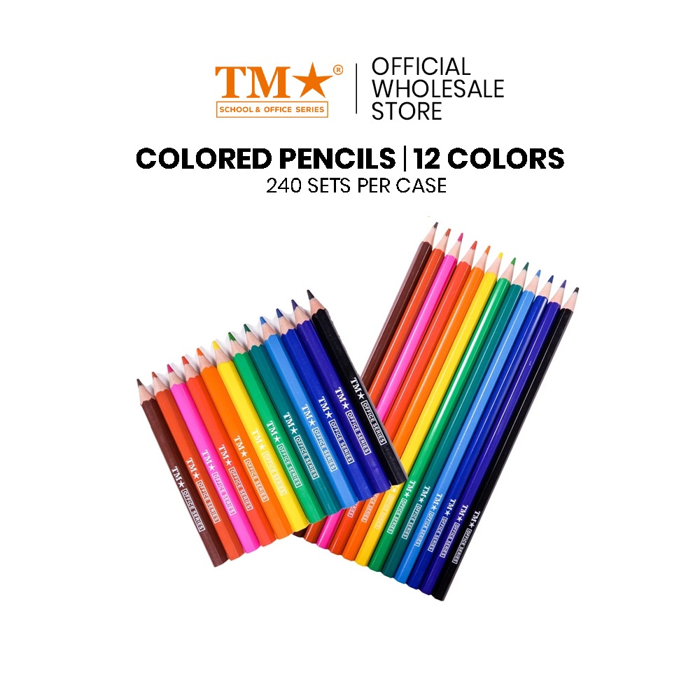 TM | 240 sets Colored Pencil 12 colors | Shopee Philippines