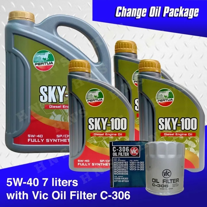 PERTUA Exello Diesel Sky-100 5W-40 Fully Synthetic Oil Change Bundle ...