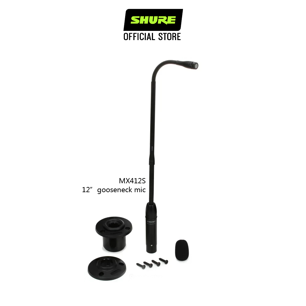 SHURE MICROFLEX SERIES Gooseneck Microphone MX412S-X | MX418S-X ...