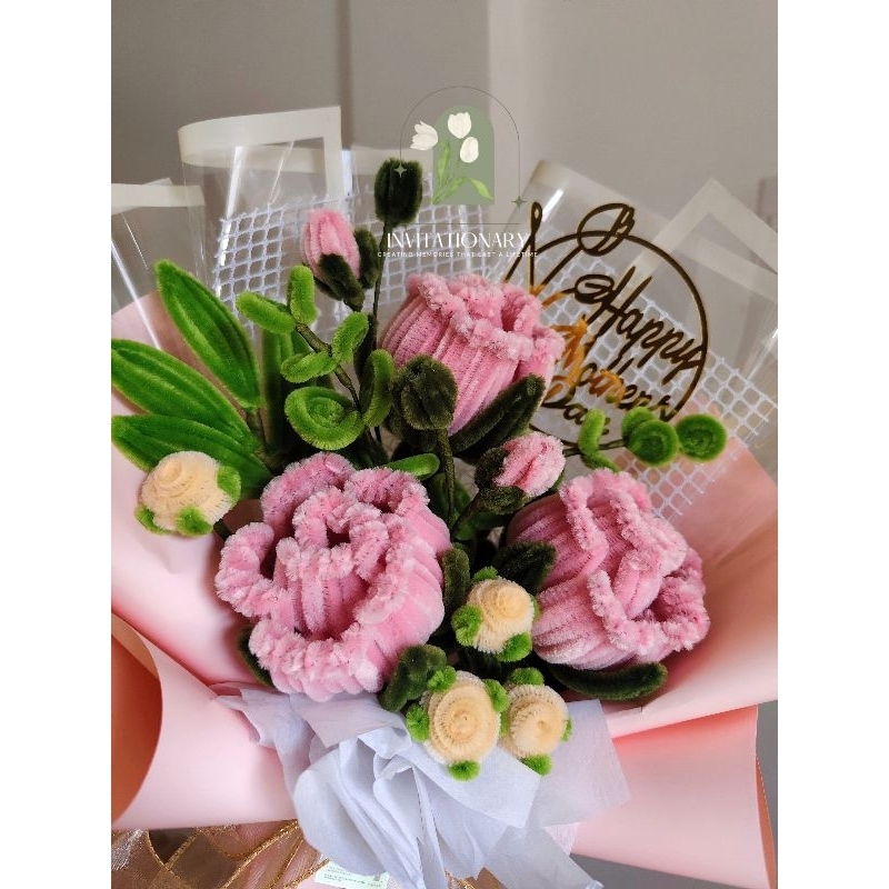 FREYA 3pcs Roses Fuzzy Wire Bouquet | Shopee Philippines