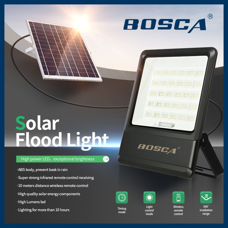 BOSCA 1 Year Warranty 100W 200W 300W 500W Box Type-Portable Solar Flood ...