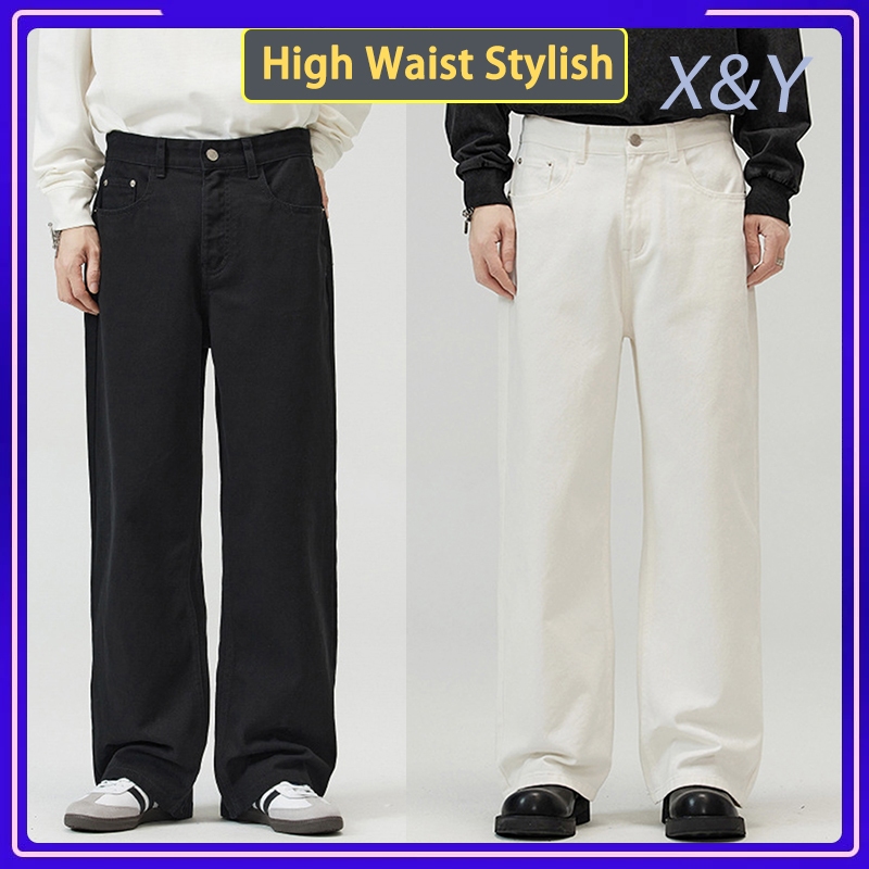 (COD) Baggy Pants Men White Pants Black Pants For Men Wide Leg Pants ...