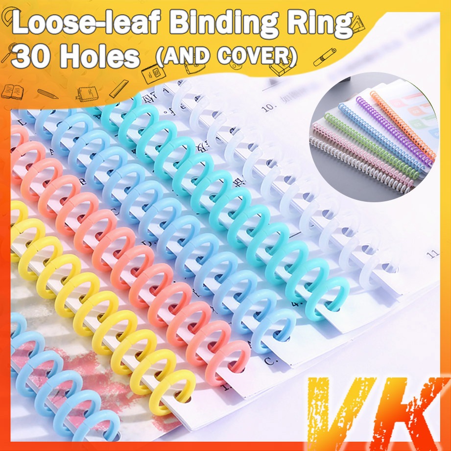 VK 30-Hole Loose-leaf Plastic Binder Rings Spiral Binding Strips DIY ...