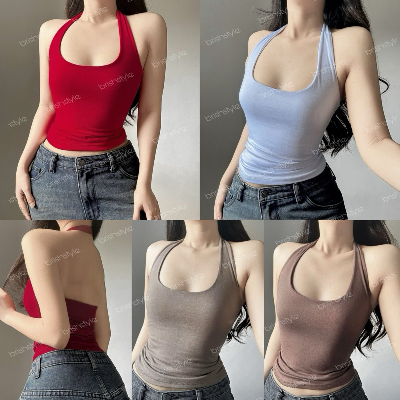 MIKA Halter Backless Double Lining Crop Top | Shopee Philippines