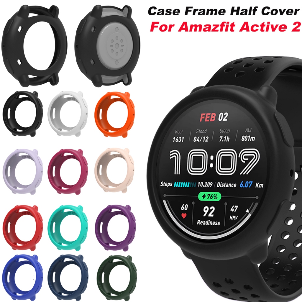 Silicone Screen Protector Case Frame Half Cover for Amazfit Active 2 ...