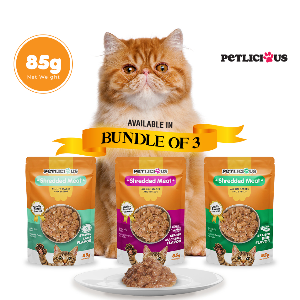 Petlicious Shredded Meat in Jelly Adult Cat and Kitten Wet Food Pouch ...