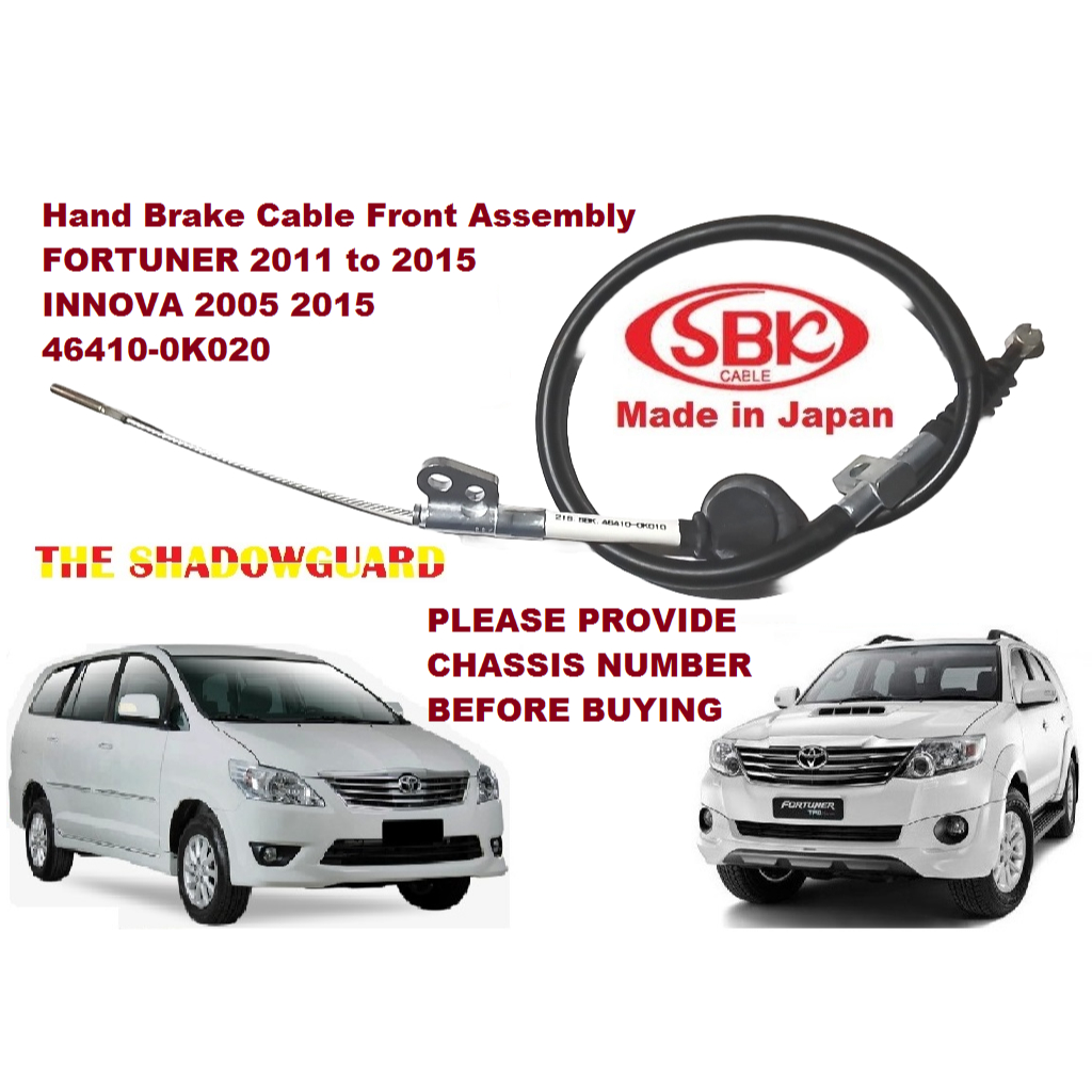 Hand Brake Cable Front Assembly FORTUNER 2011 to 2015 INNOVA 2005 2015 ...