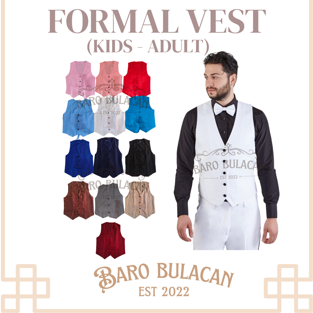 Baro Bulacan Formal Vest or Chaleco for Wedding Formal events | Shopee Philippines