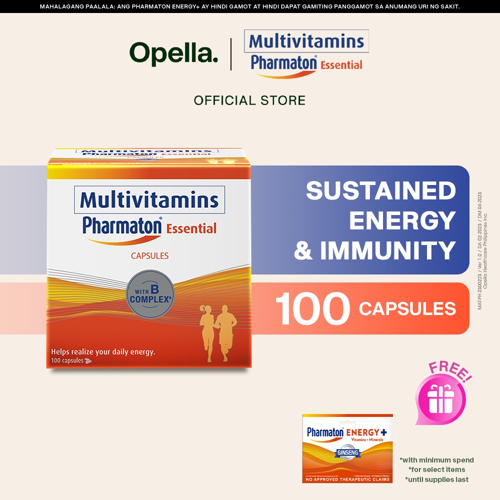 Pharmaton Essential Multivitamins Daily Support for Energy, Immunity ...