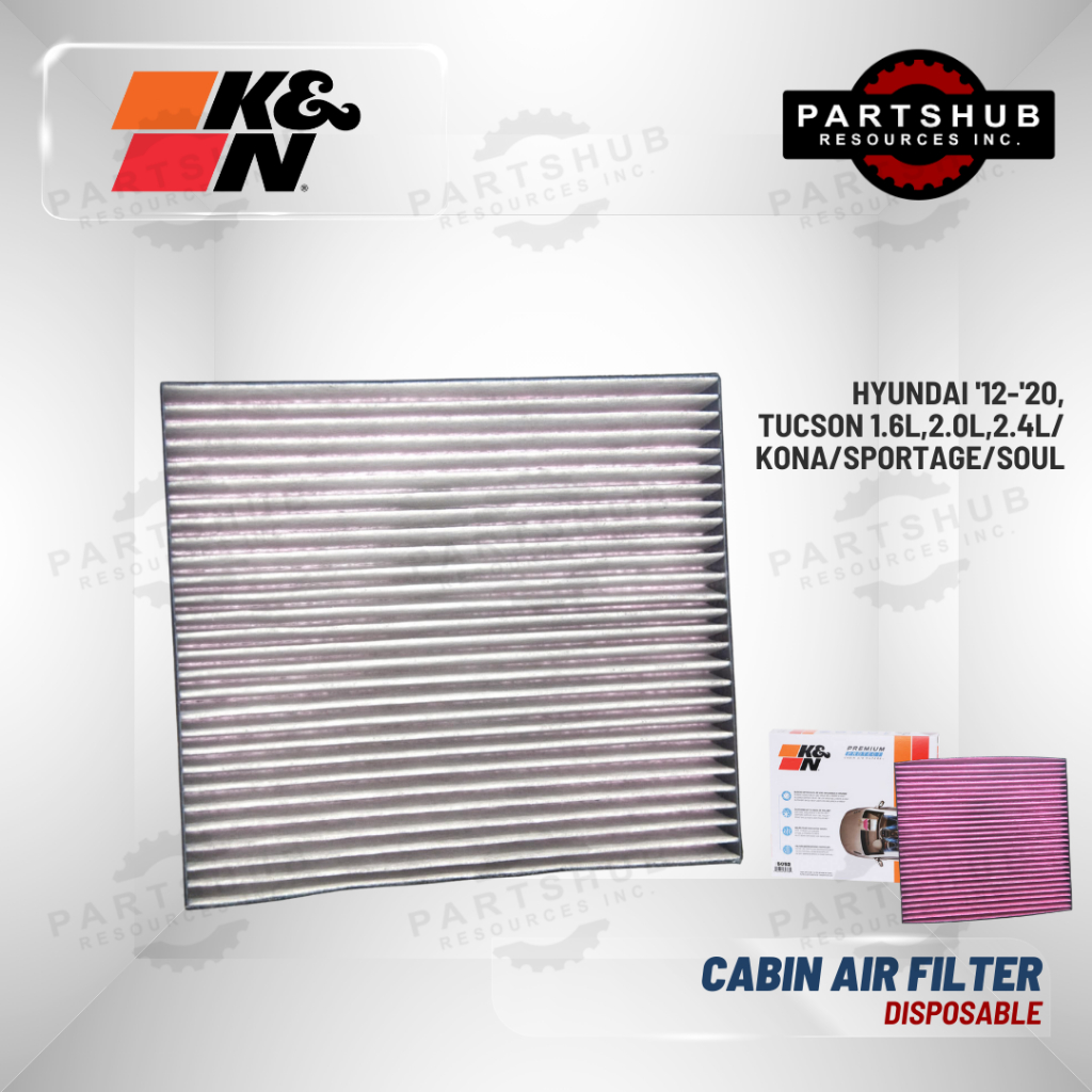 K&N DISPOSABLE CABIN AIR FILTER (HYUNDAI '12-'20 TUCSON 1.6L,2.0L,2.4L ...