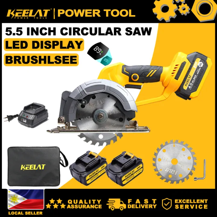 KEELAT KCS004 5.5 Inch Table Saw with LED Display Cordless Circular Saw ...