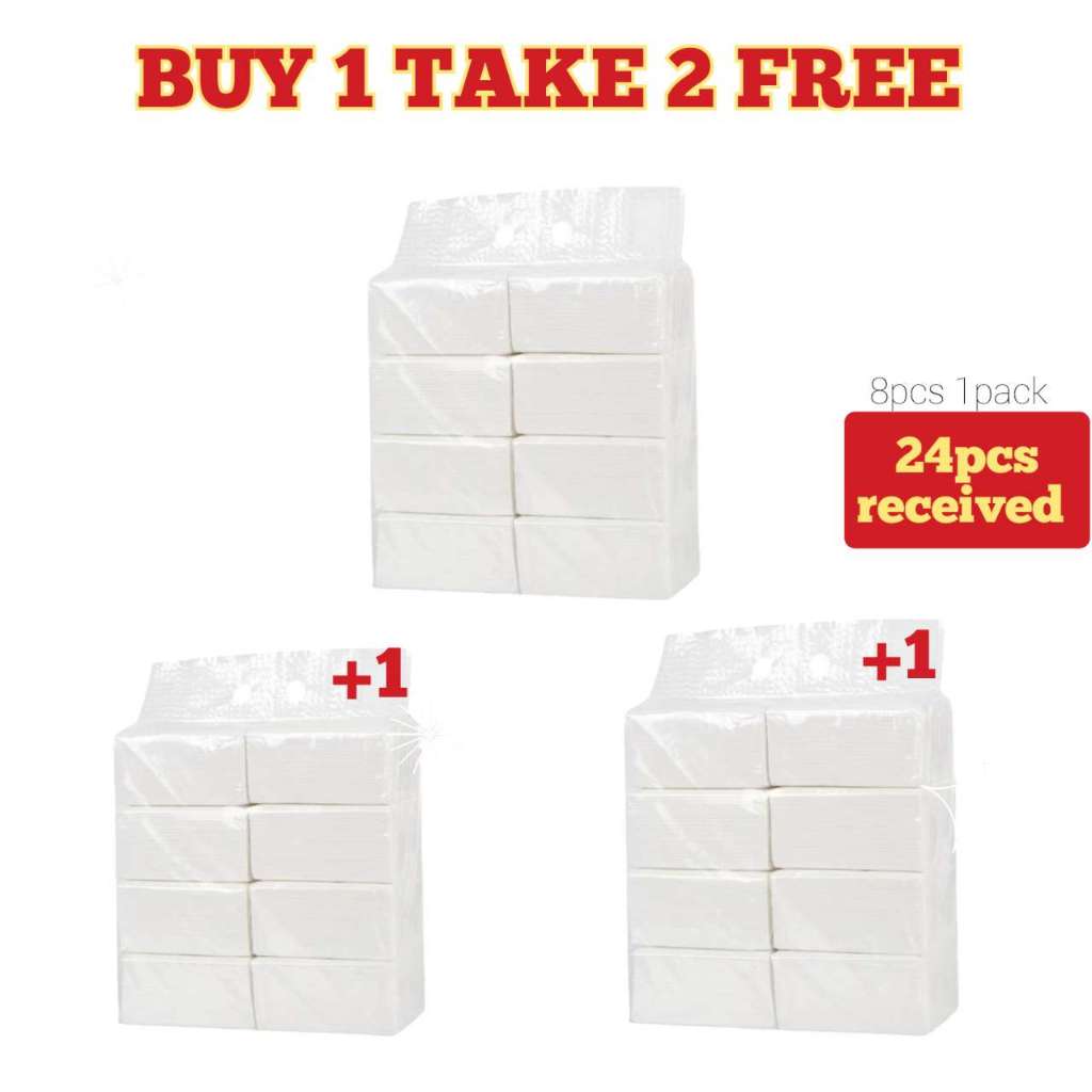 KM (BUY 1 TAKE 2 FREE) 4ply Organic Facial Tissue Paper Towel 24pcs 1 ...