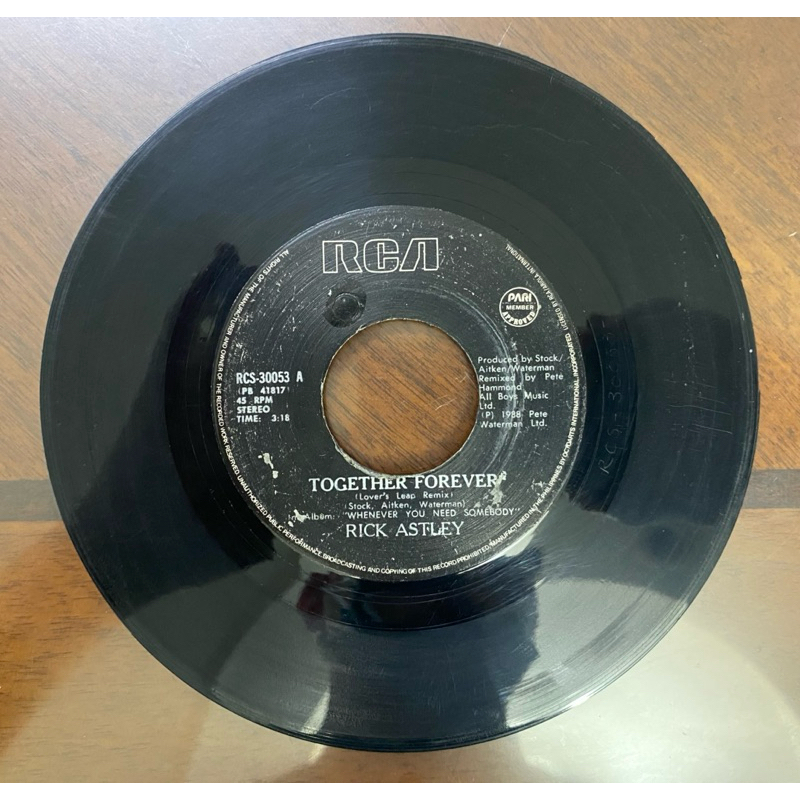 Rick Astley - Together Forever / I’ll Never Set You Free - Philippines ...