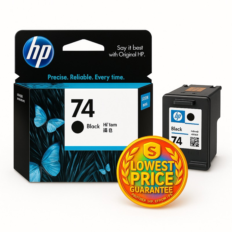 HP 74 Black Original Ink Cartridge, CB335WN / Office Supplies | Shopee ...