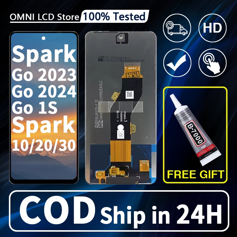 LCD for TECNO Spark go 2024 / 2023 / Spark go 1S / Spark 10 / 20 / 30 ...
