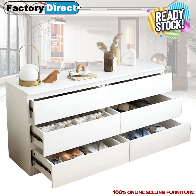 Chest of drawers 6 drawers simple modern cabinet bedroom living room ...