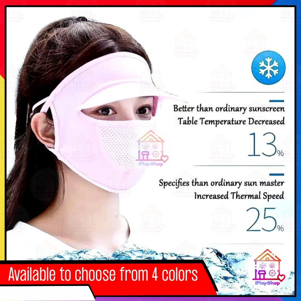 Summer Outdoor Sun Hat Cover Face Protection Mask Silk Forehead ...