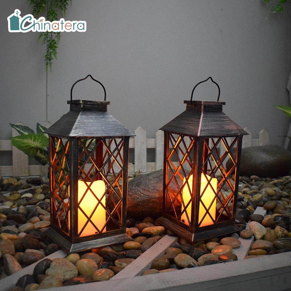 【CoD】Vintage Lantern Lamp LED Solar Light Retro Lantern Candle Twinkle ...