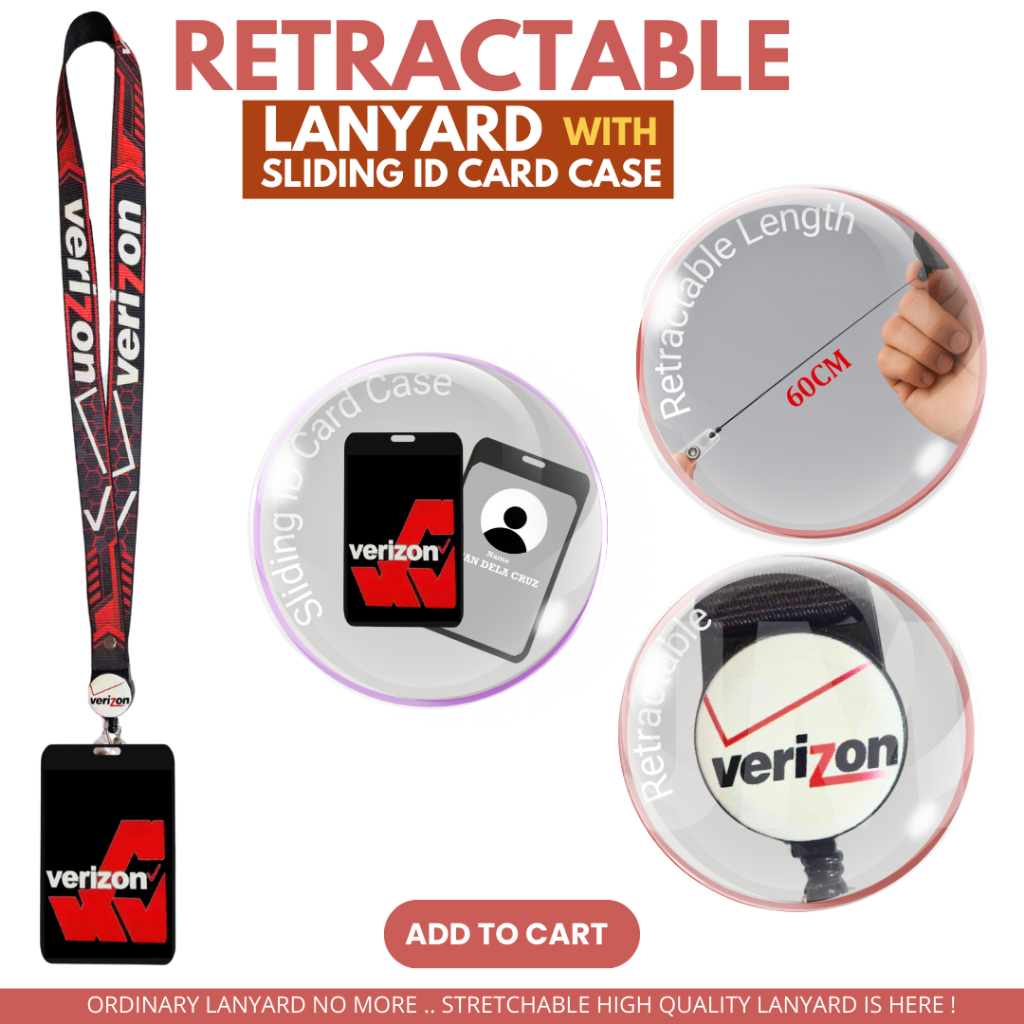 Durability Verizon Retractable ID Holder Stretchable Pull-Out Lanyard ...