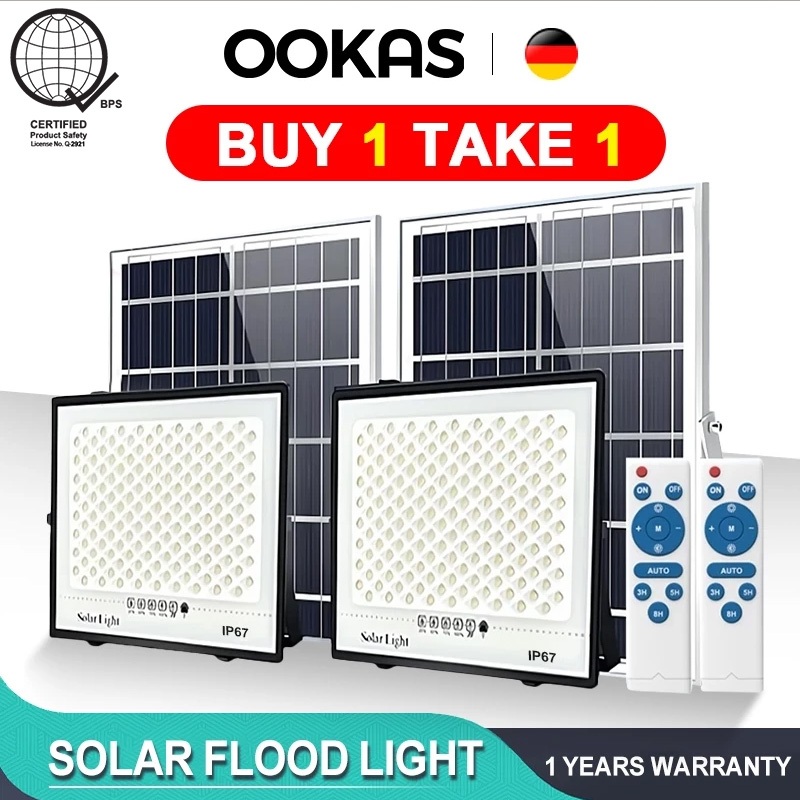 OOKAS Ultra-Bright Solar Flood Light Solar Lights Outdoor Waterproof ...