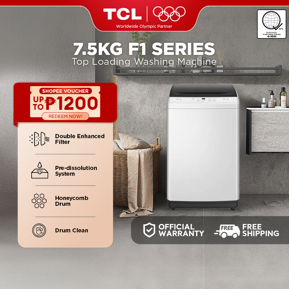 TCL 7.5KG Top Load Washing Machine - TWA75-F107TLW | Shopee Philippines