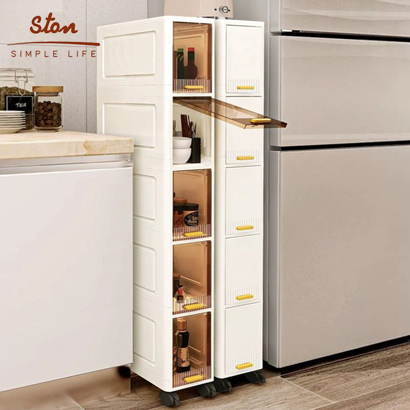 STON Gap storage Cabinet Bathroom Slim Drawer Cabinet Organizer Kitchen ...