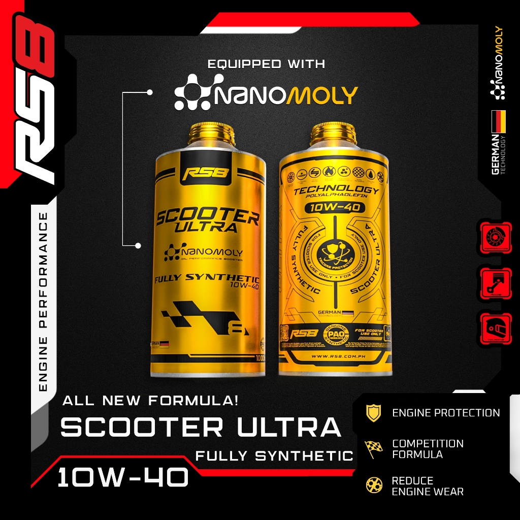 RS8 SCOOTER ULTRA FULLY SYNTETHIC EQUIPPED WITH NANOMOLY 10W-40 (1 ...