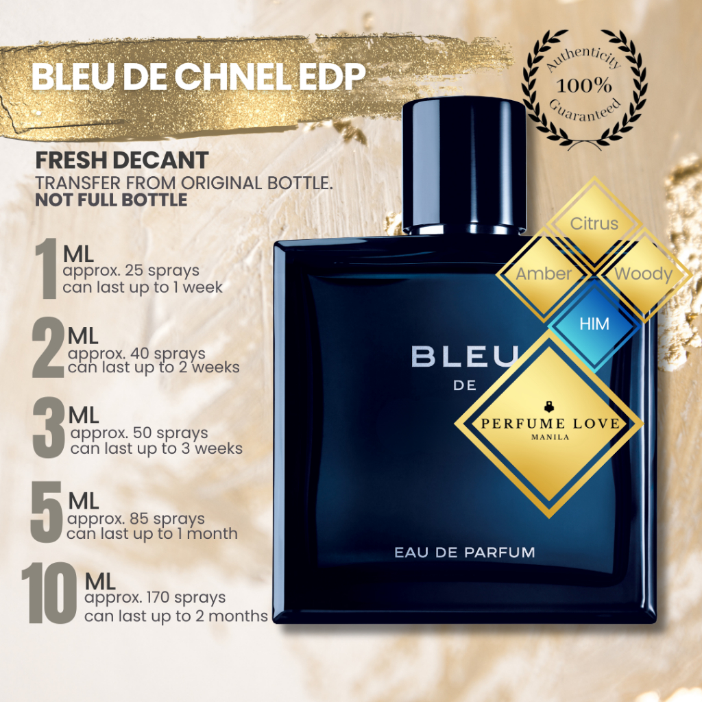 PERFUME DECANT BDC Bleu de Cha nel Eau de Parfum | Shopee Philippines