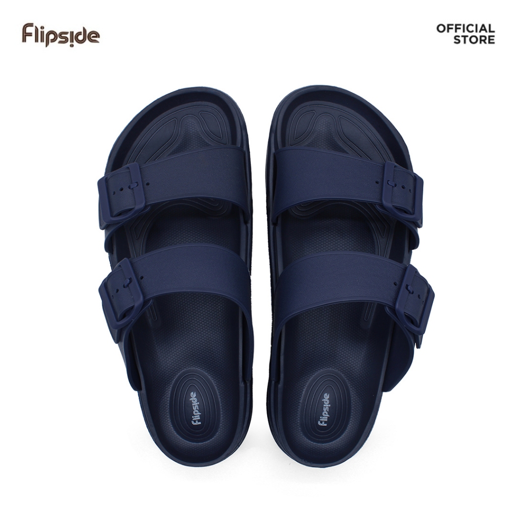 FLIPSIDE MEN Brix 2 Buckle Strap Sandals (Navy Blue, Gray, Brown, Black ...