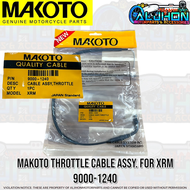 MAKOTO THROTTLE CABLE ASSY. FOR XRM 9000-1240 | Shopee Philippines