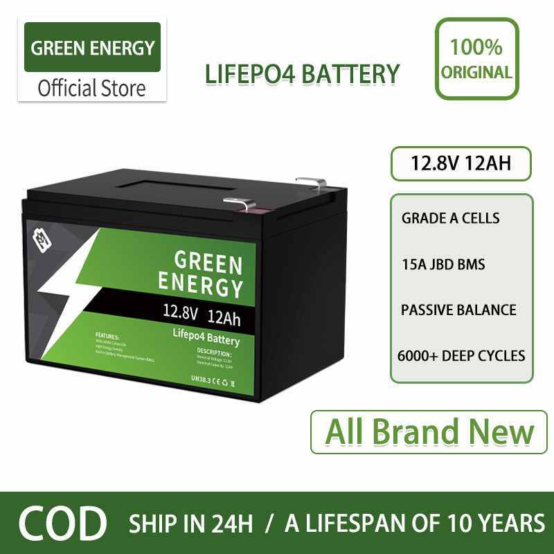 Lifepo4 Lithium Battery 12V 12AH Rechargeable Solar Battery 6000+ Deep ...