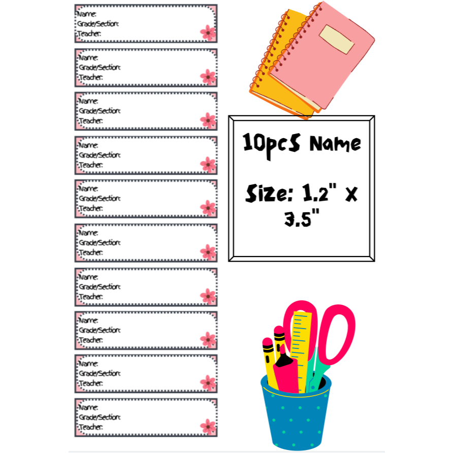 10pcs SUBJECT AND NAME - HIGH QUALITY STICKER | Shopee Philippines