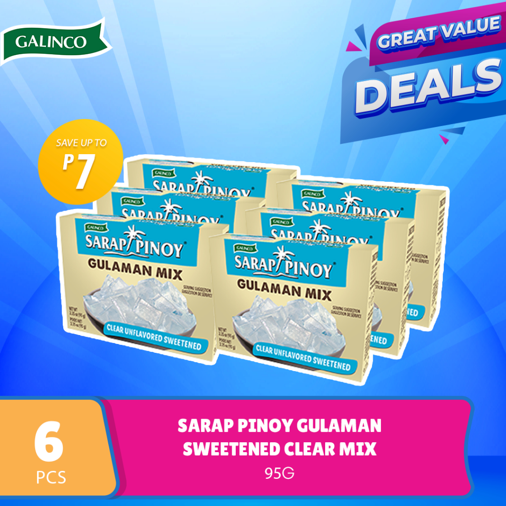 Sarap Pinoy Gulaman Sweetened Clear 95g (6 PACKS) | Shopee Philippines