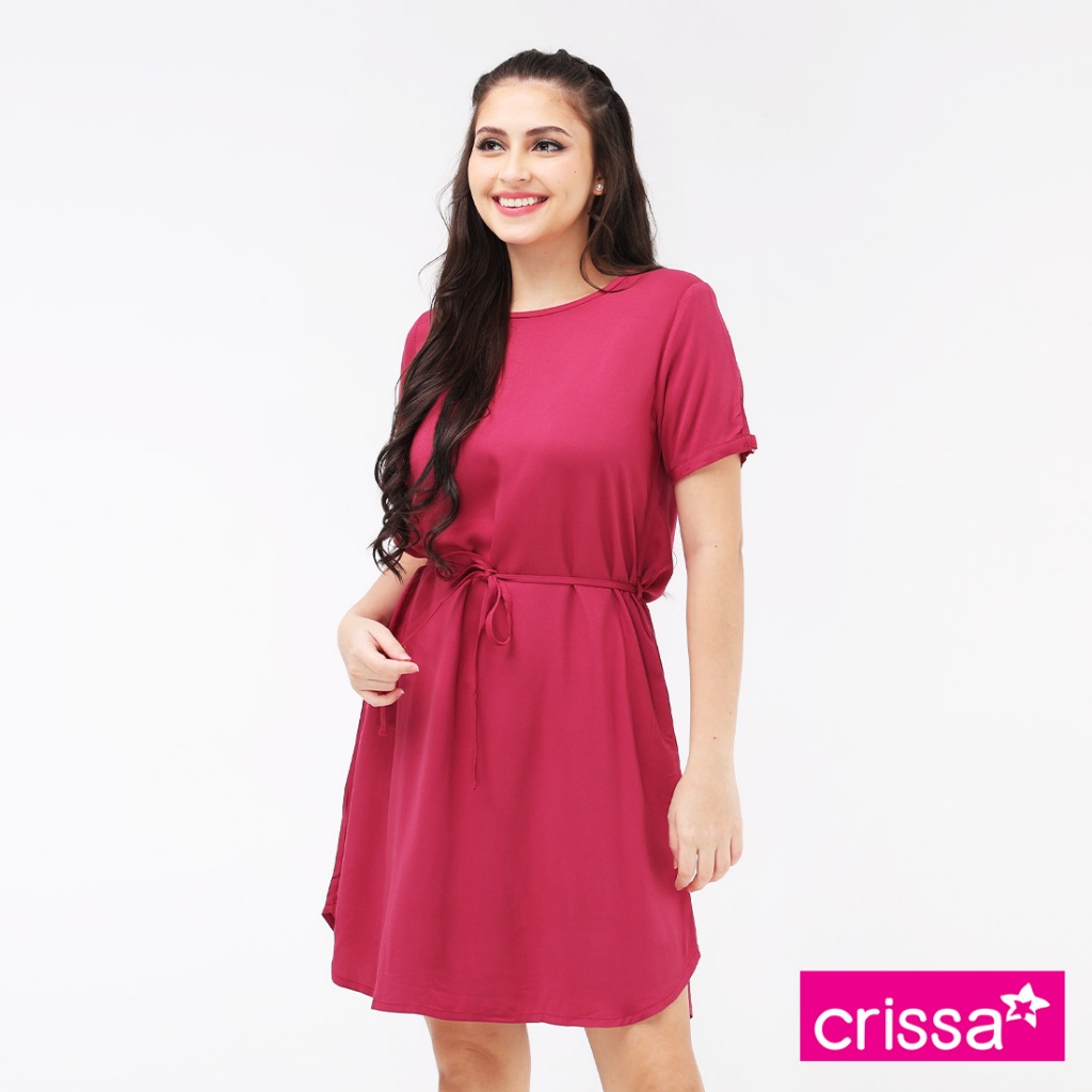 Crissa Single Twill Woven Short Sleeves Dress CSDT25-0055 | Shopee ...